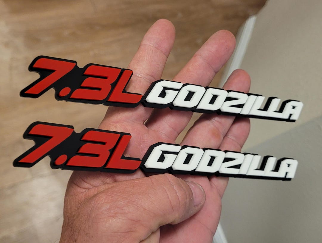 Ford Truck Emblems 7.3L Godzilla Red White Black Custom Badge Pair - Etsy