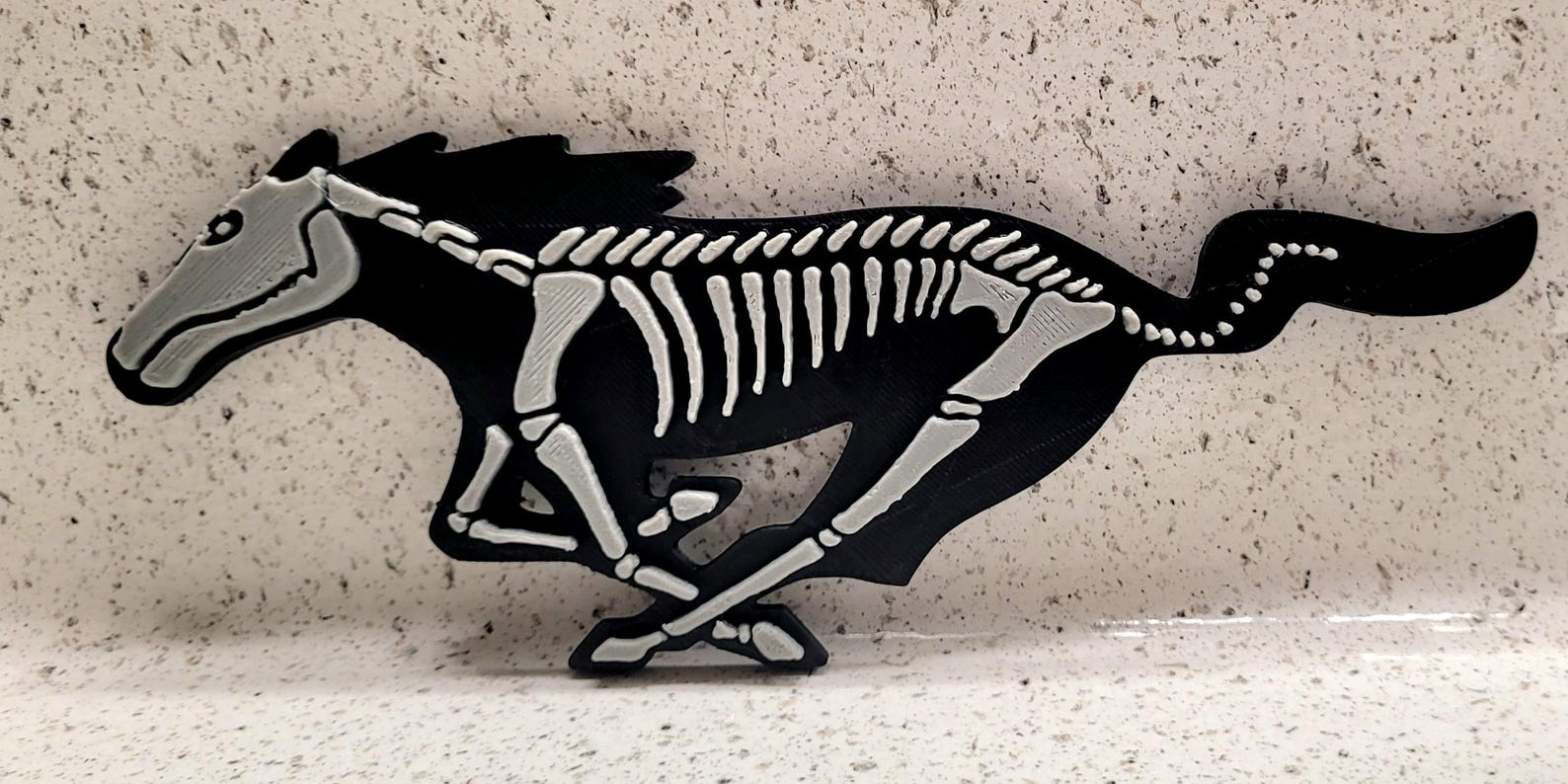 Mustang Skeleton Pony Running Horse 05-09 Grille Emblem Skeleton Logo ...