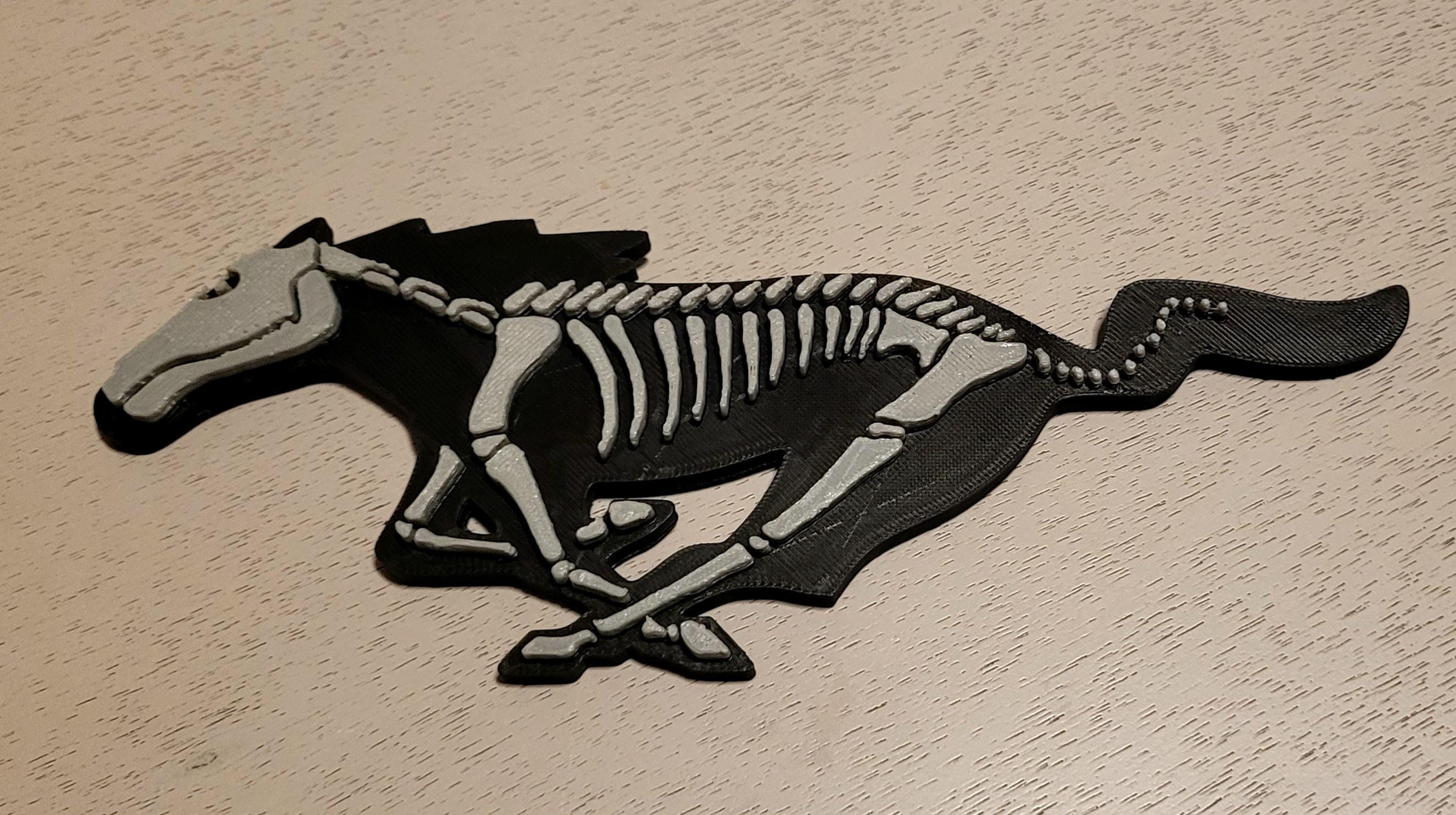 Mustang Skeleton Pony Running Horse 05-09 Grille Emblem Skeleton Logo ...