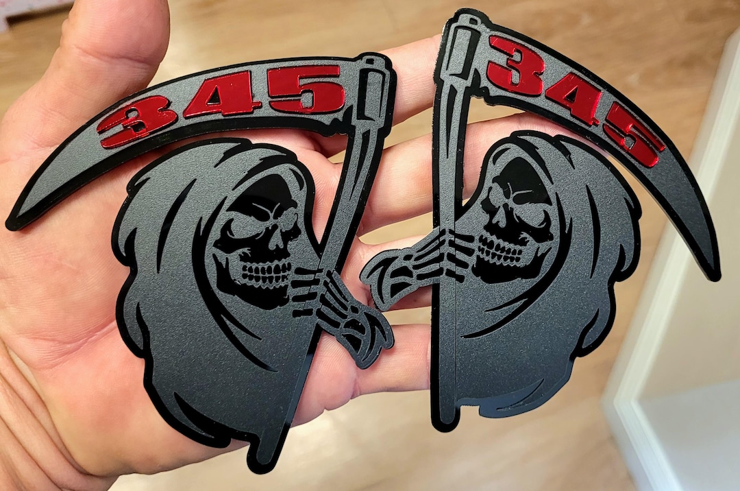 Grim Reaper Emblem Acrylic 4.5" Badge: Custom Mopar Car Side Ornament ...