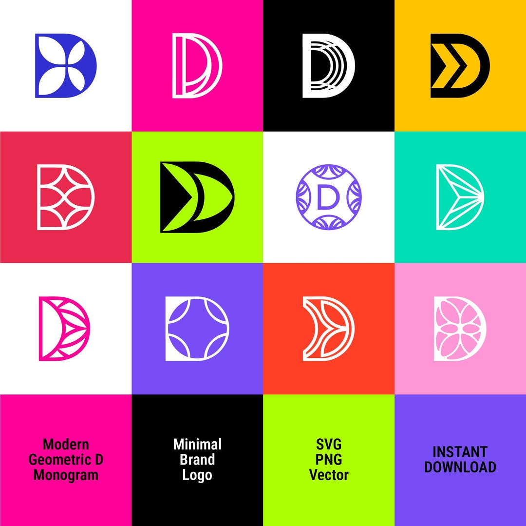 12 Unique Geometric Letter D Logos | Minimalist Monogram Designs ...