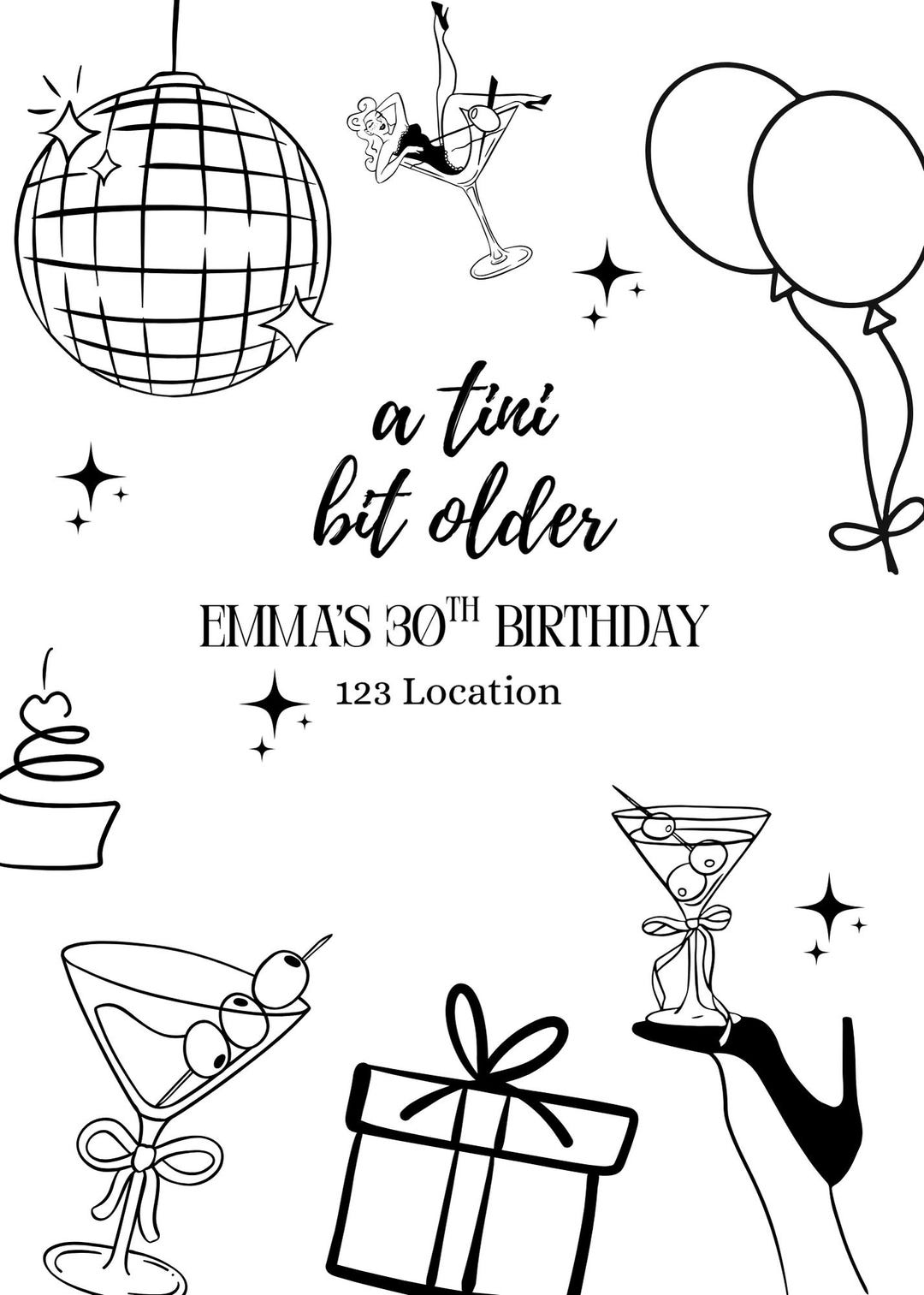 A Tiny Bit Older - Digital Invitation - Etsy