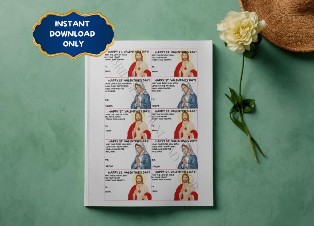 Catholic Valentine Cards | Sacred Heart & Blessed Mother (digital ...