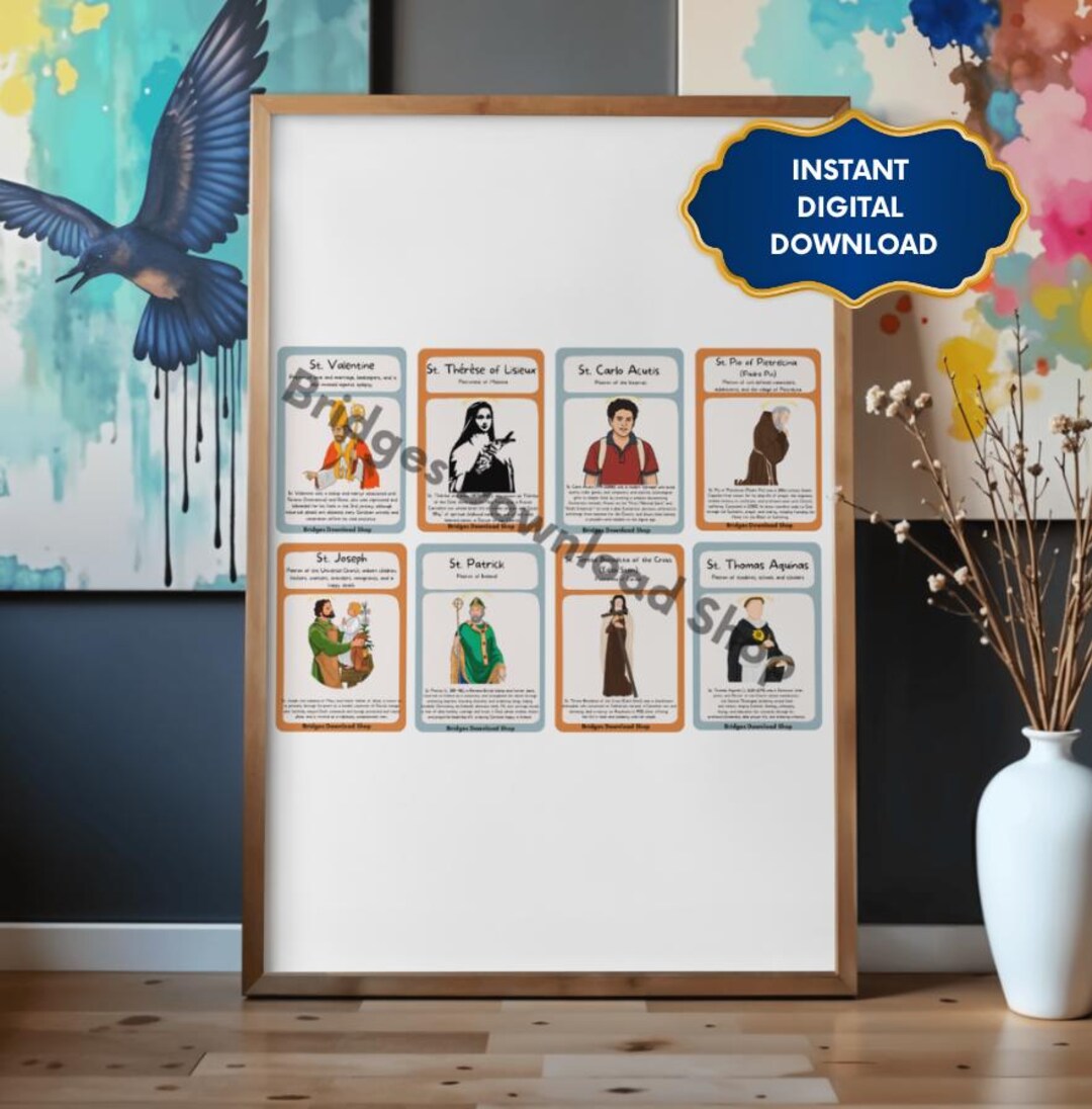 28 Printable Catholic Saint Cards – Faith, Learning & Inspiration - Etsy