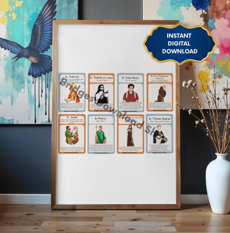 28 Printable Catholic Saint Cards – Faith, Learning & Inspiration - Etsy