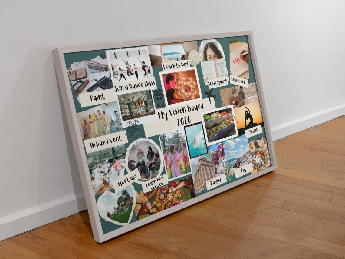 Vision Board Photo Collage Template | Editable Canva Layout | Digital ...