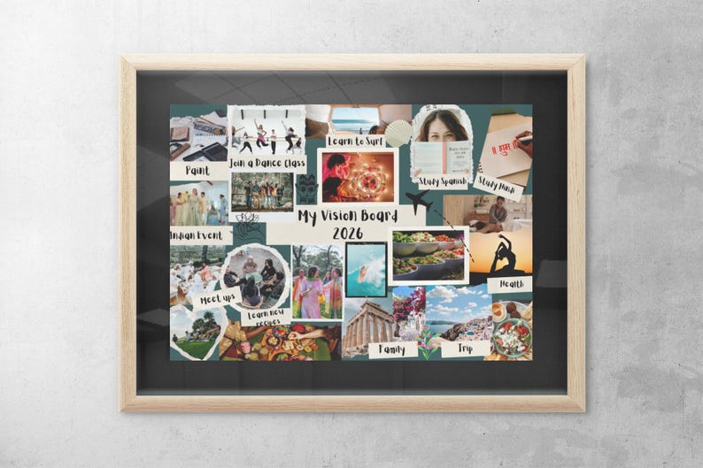 Vision Board Photo Collage Template | Editable Canva Layout | Digital ...
