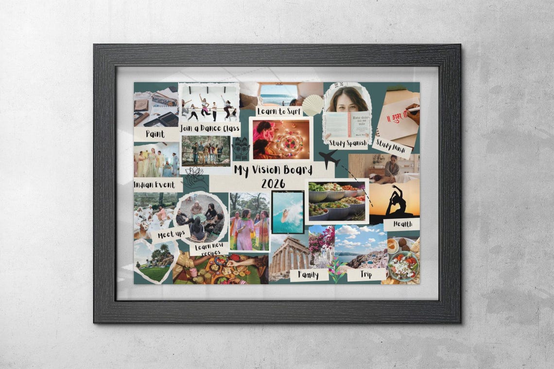 Vision Board Photo Collage Template | Editable Canva Layout | Digital ...