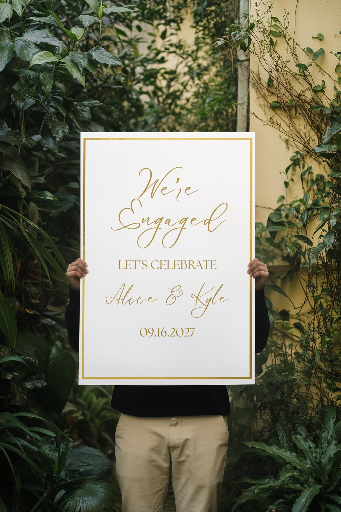 We're Engaged Welcome Sign L Engagement Party Welcome Sign L Minimalist ...