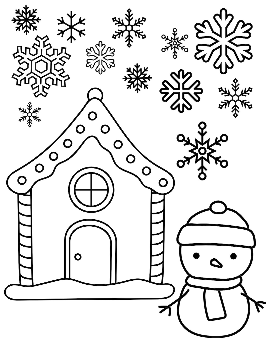 Snowman Coloring Page - Digital Print - Etsy Canada