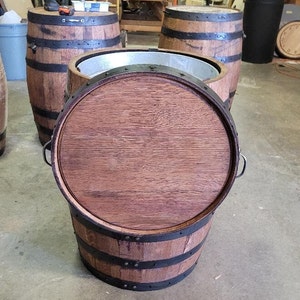 Whiskey Barrel Cooler With Plain Lid-free SHIPPING - Etsy