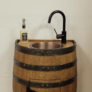 Whiskey Barrel Sink With Cabinet - Etsy
