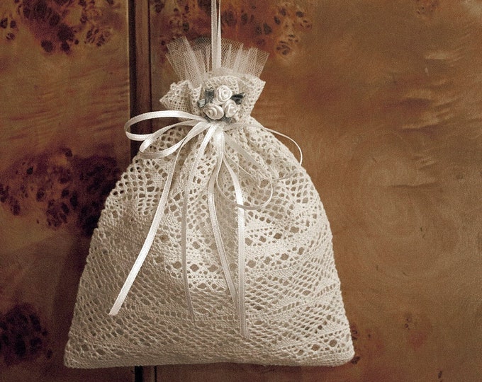 Wedding Favor Bag, Lace Gift Bag With Flower Ornaments, Baby Shower ...