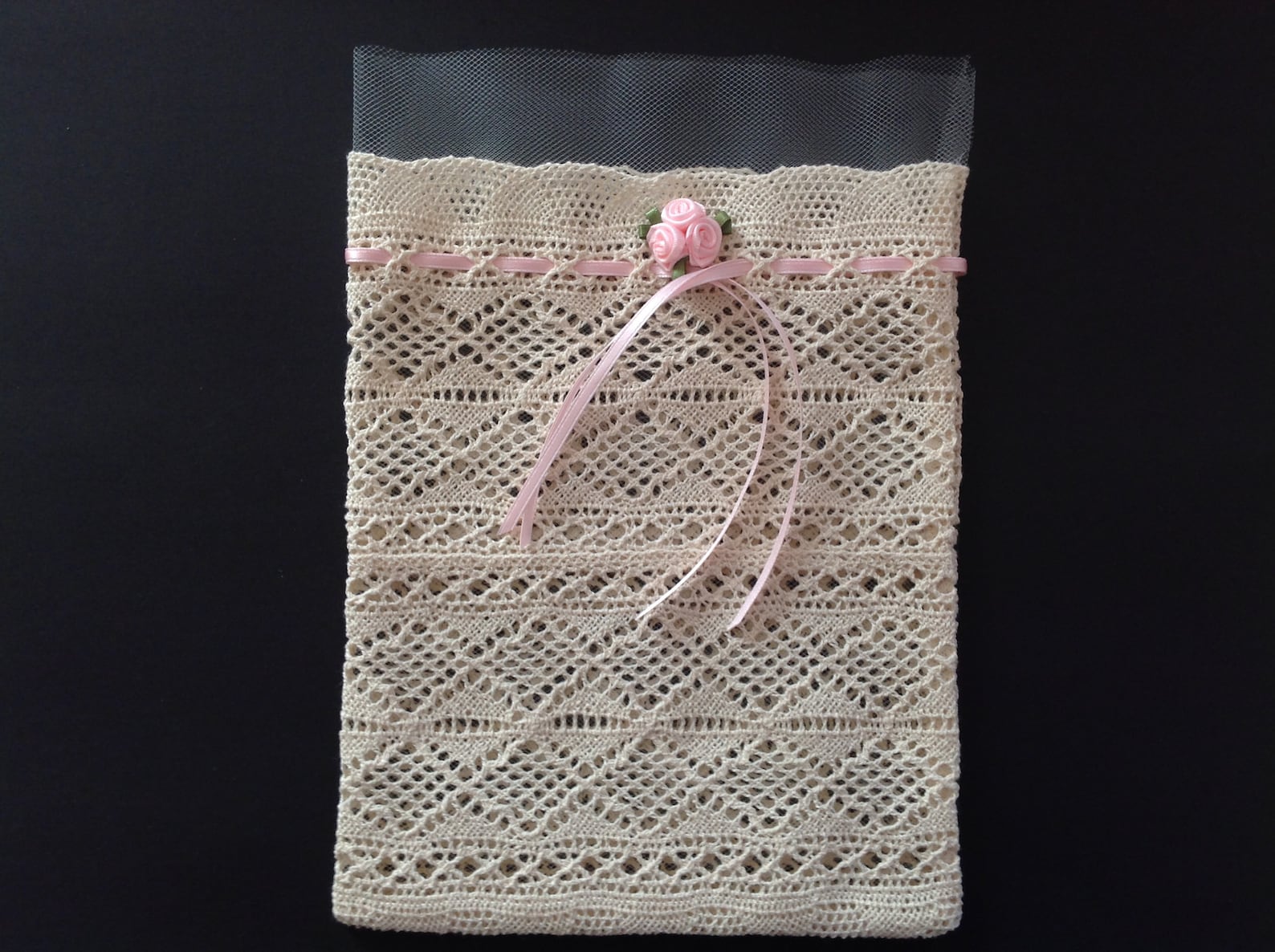 Wedding Favor Bag, Lace Gift Bag With Flower Ornaments, Baby Shower ...