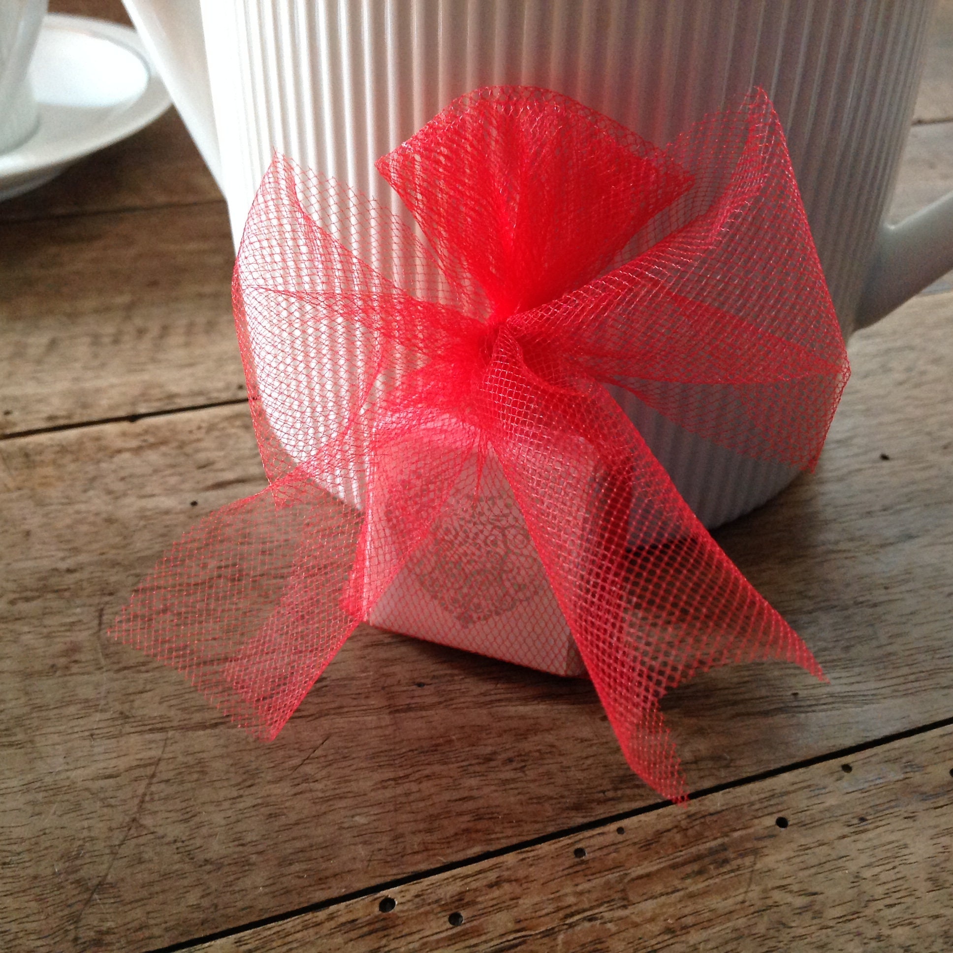 Small Red Wedding Favor Tulle Bags - Etsy