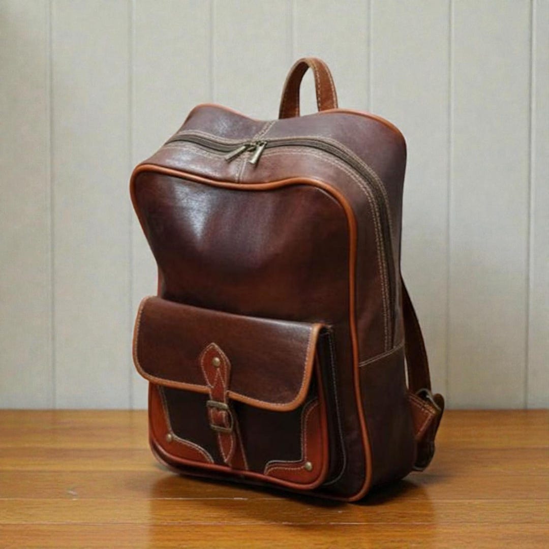 Leather Backpack Handmade, Vintage Leather Backpack for Men Women ...