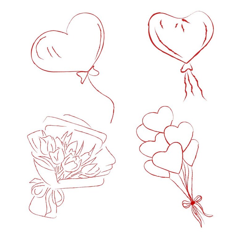 Hand Drawn Valentine Clipart | Love Hearts SVG, PNG (digital Download ...