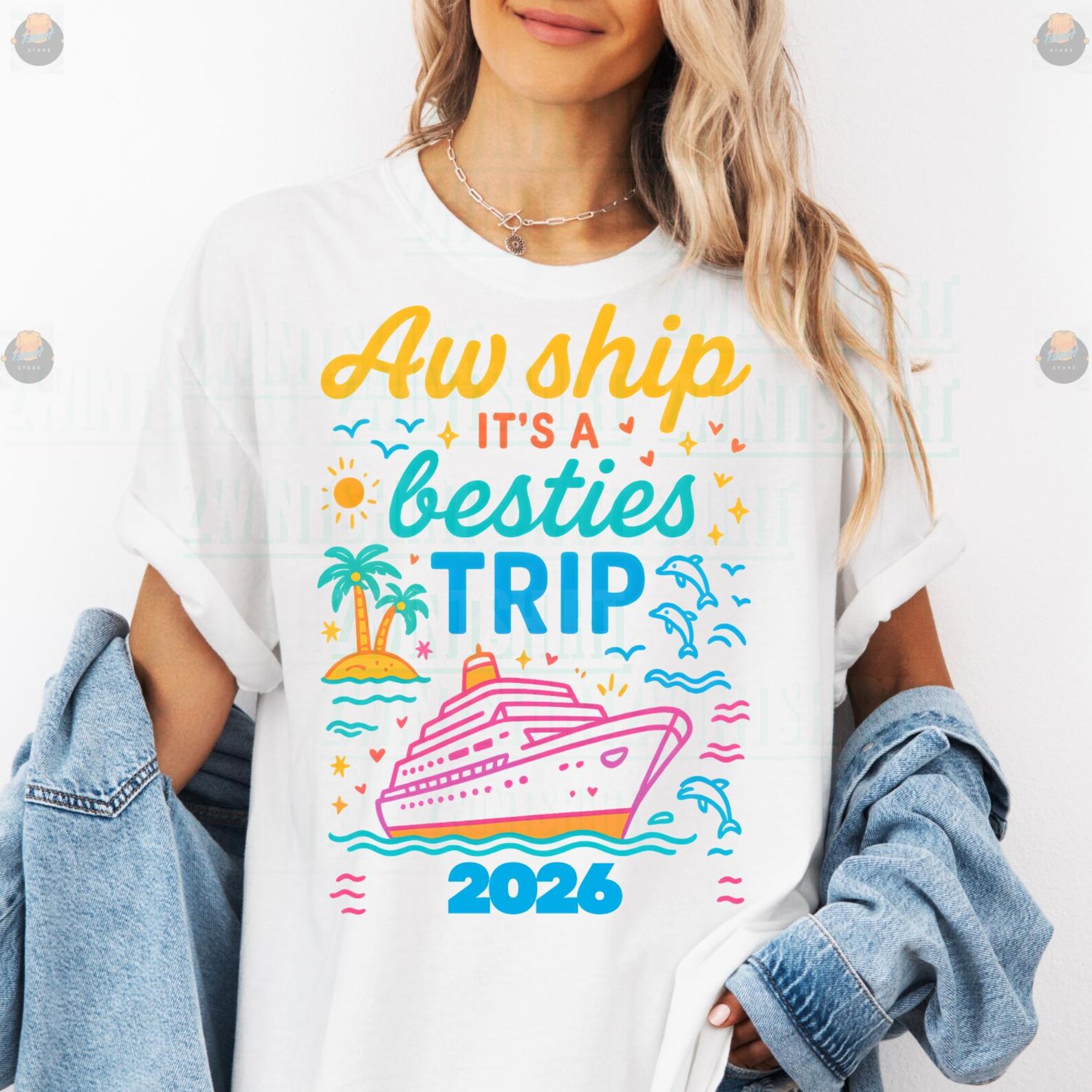 Aw Ship It's A Besties Trip 2026 Vacation Matching Together T-shirt PNG ...