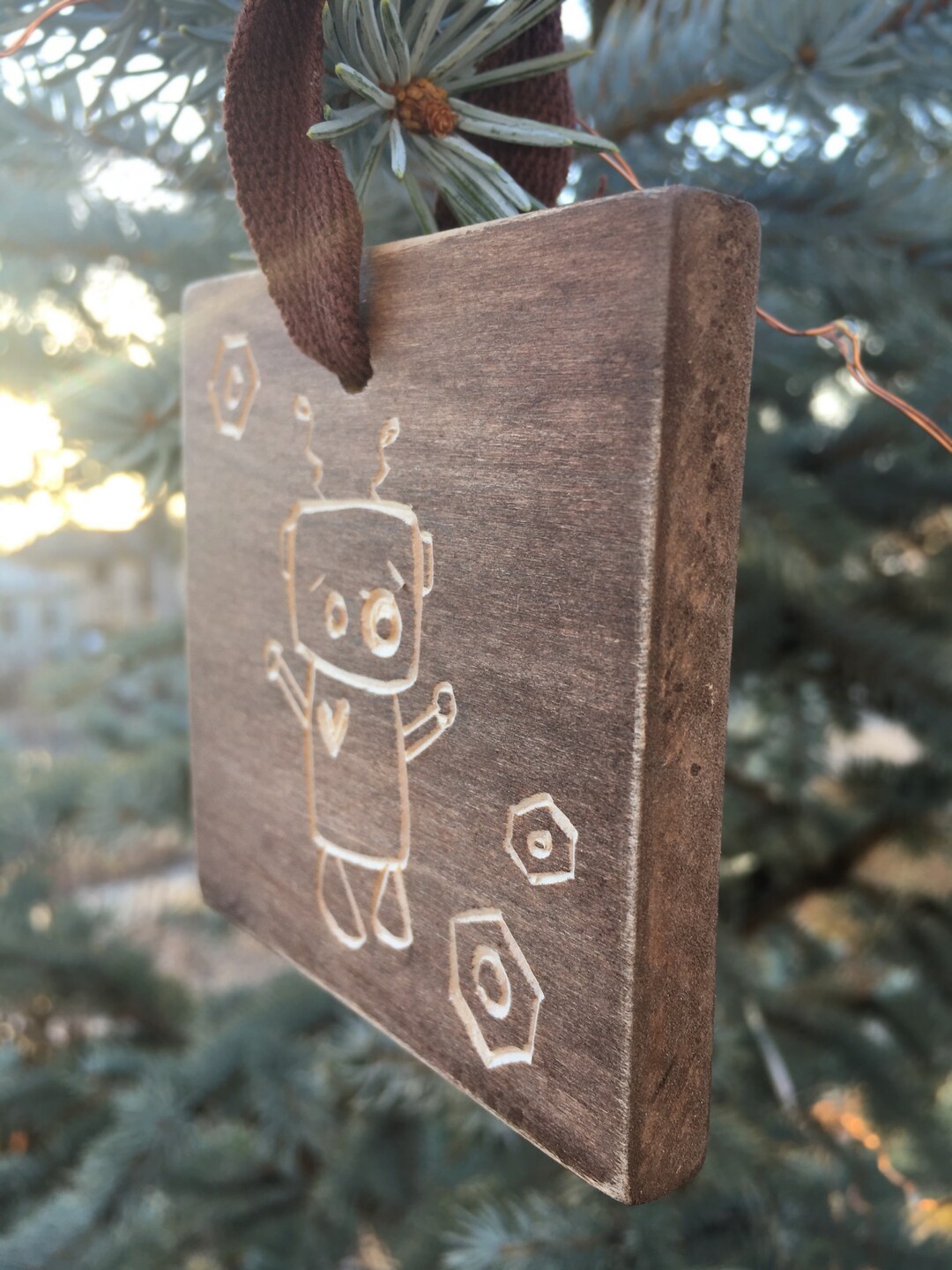 Rowan the Robot Woodblock Ornament - Etsy
