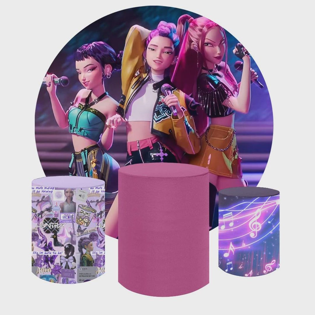 Kpop Round Backdrop Cover and Cylinders Covers| Fast Ship | | Party ...