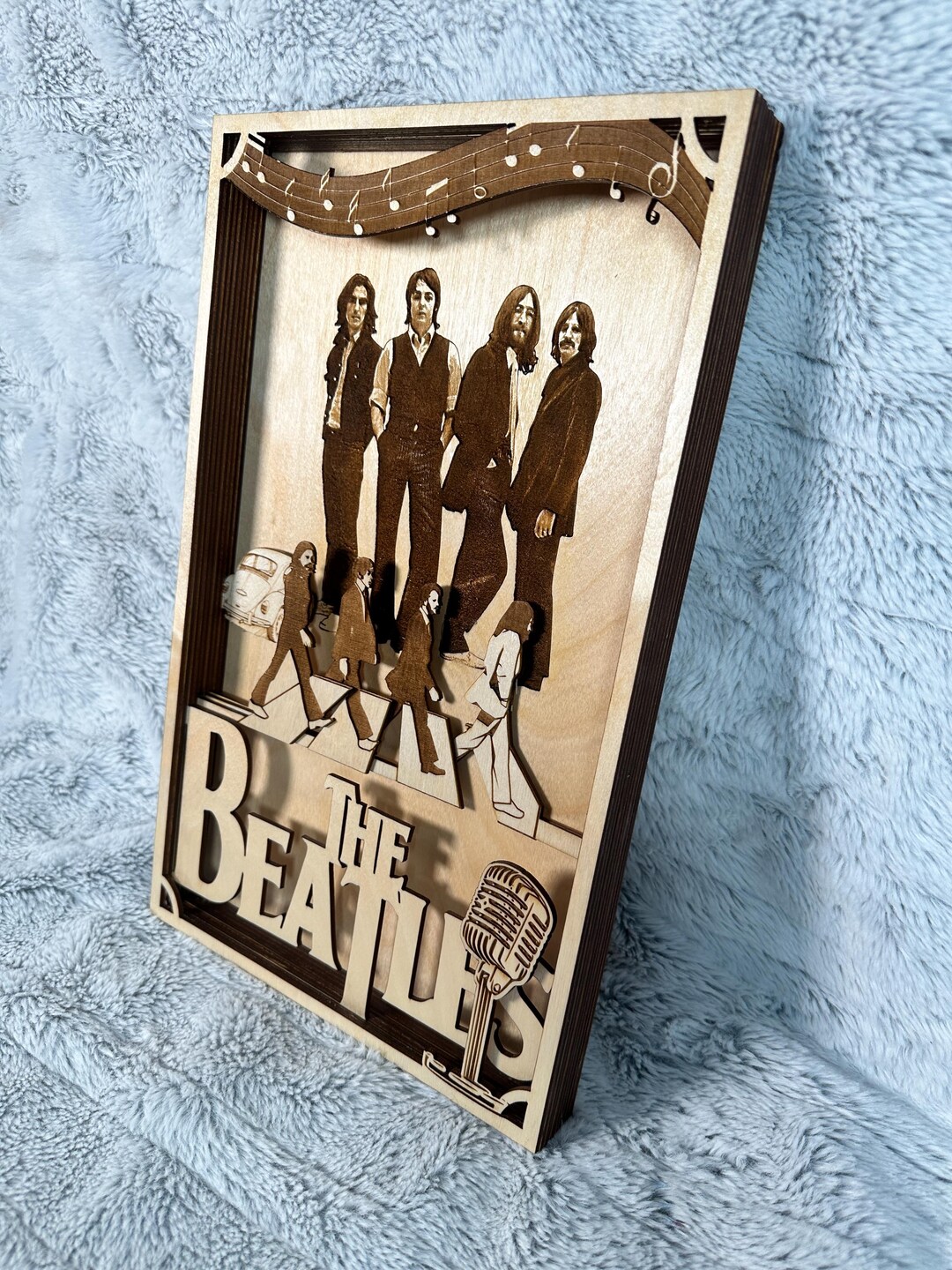 Beatles Shadow Box | 3D Laser Cut Baltic Birch Wood Art - Etsy