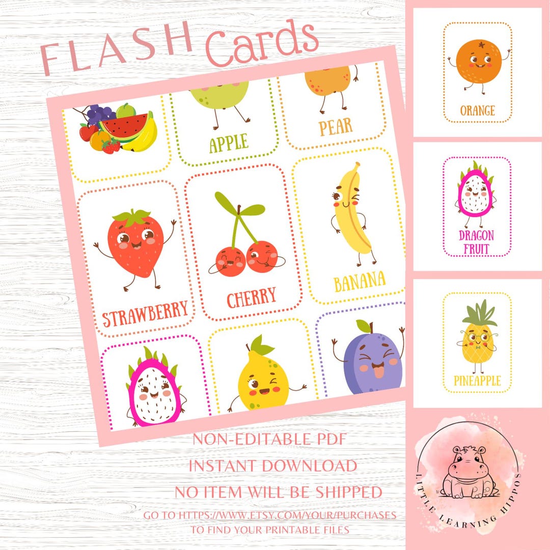 Fruit Flash Cards & Poster | Toddler Learning Printable (PDF) - Etsy