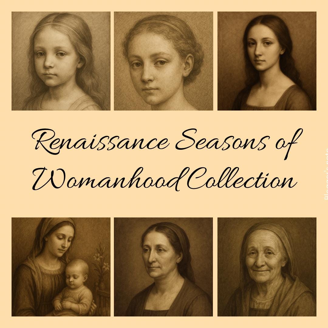 Renaissance Womanhood Portrait Series: Classical Feminine Art Prints - Etsy