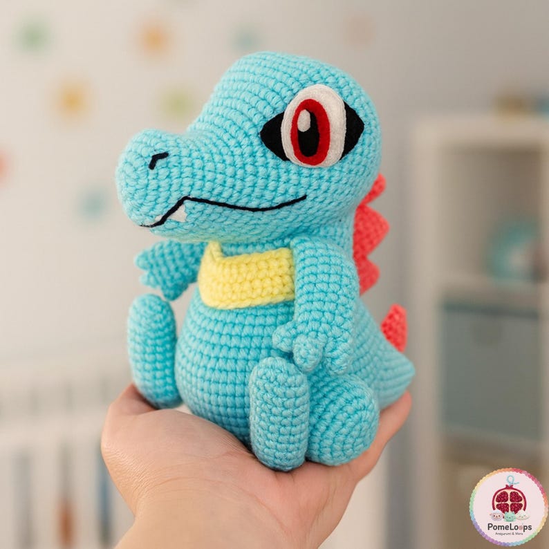 Totodile Amigurumi Crochet PDF Pattern - Cute Blue Gator Plush Toy - Etsy