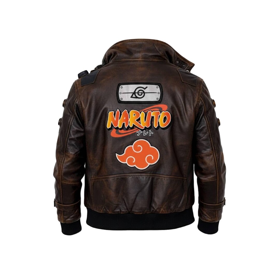 Cyberpunk Samurai Naruto Real Leather 2077 Jacket - Distressed Brown ...