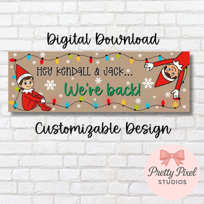 Painted Elf on Shelf Banner - Etsy UK