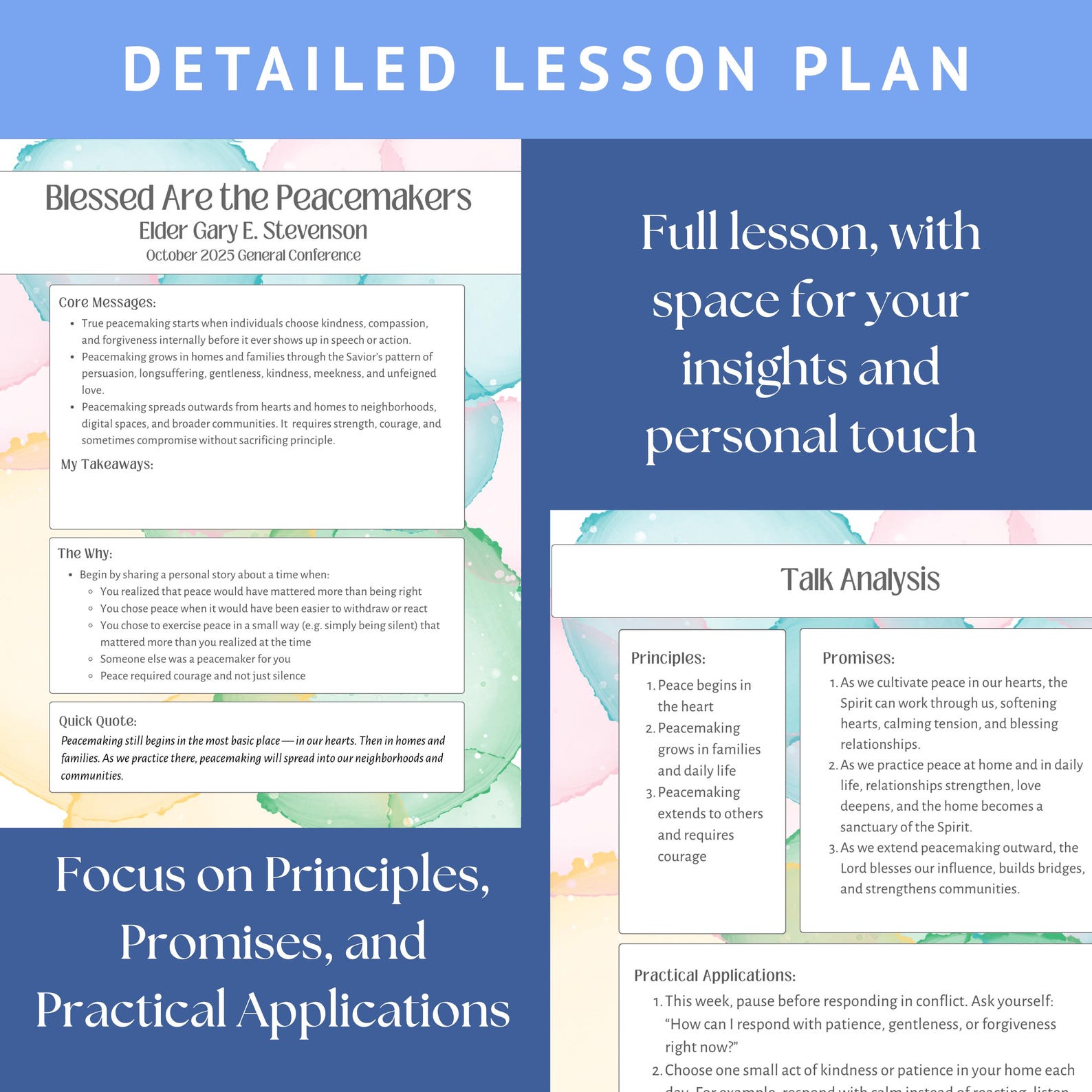 Blessed Are the Peacemakers Gary E. Stevenson Talk Lesson Plan for LDS ...