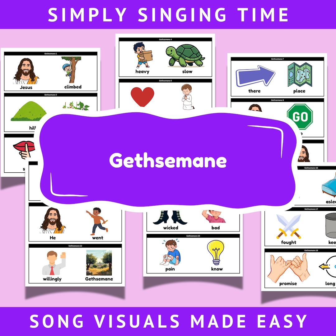 Gethsemane Teaching Visuals, LDS Primary Music Song Charts, Chorister ...