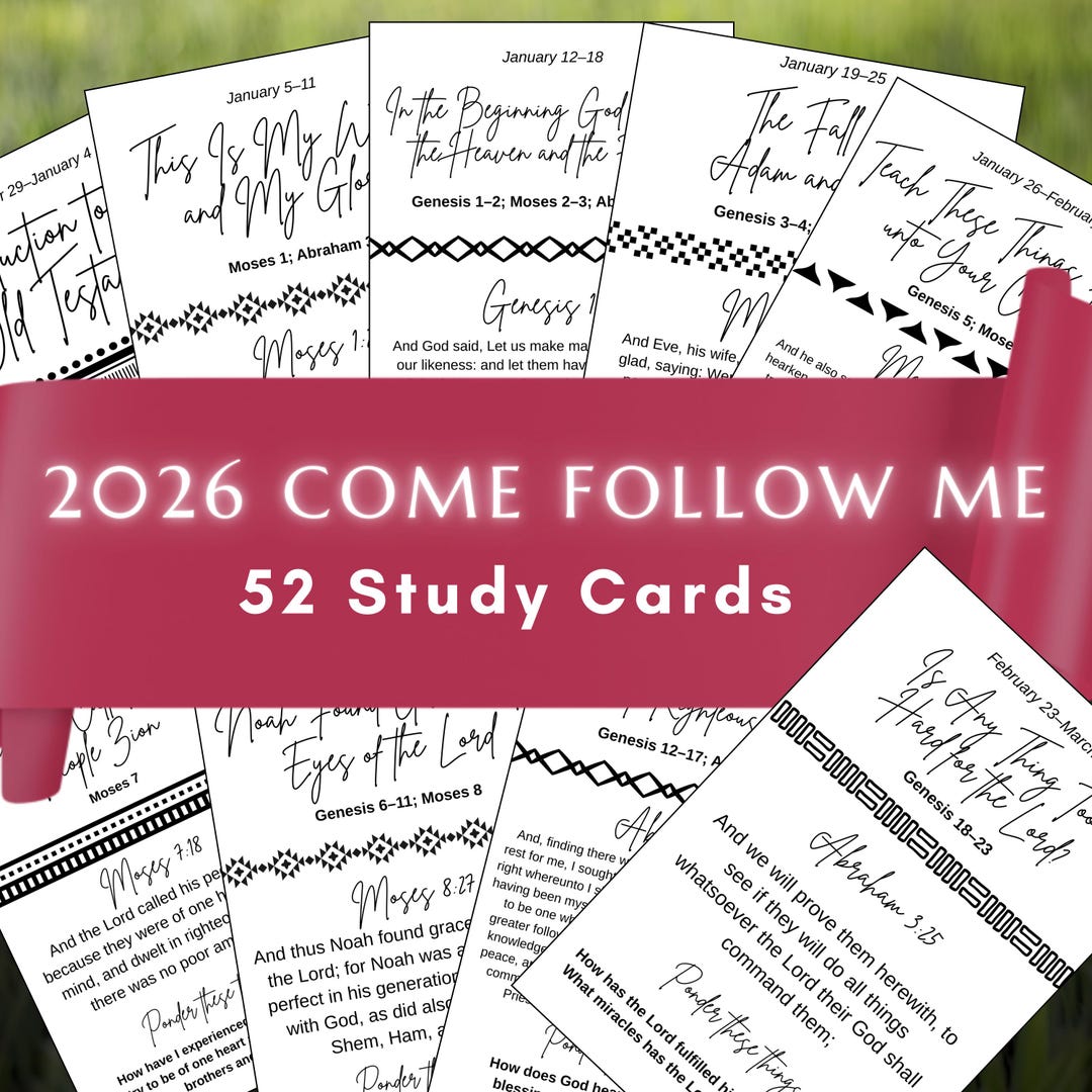 2026 Come Follow Me Old Testament Weekly Lesson Inspirational Scripture ...