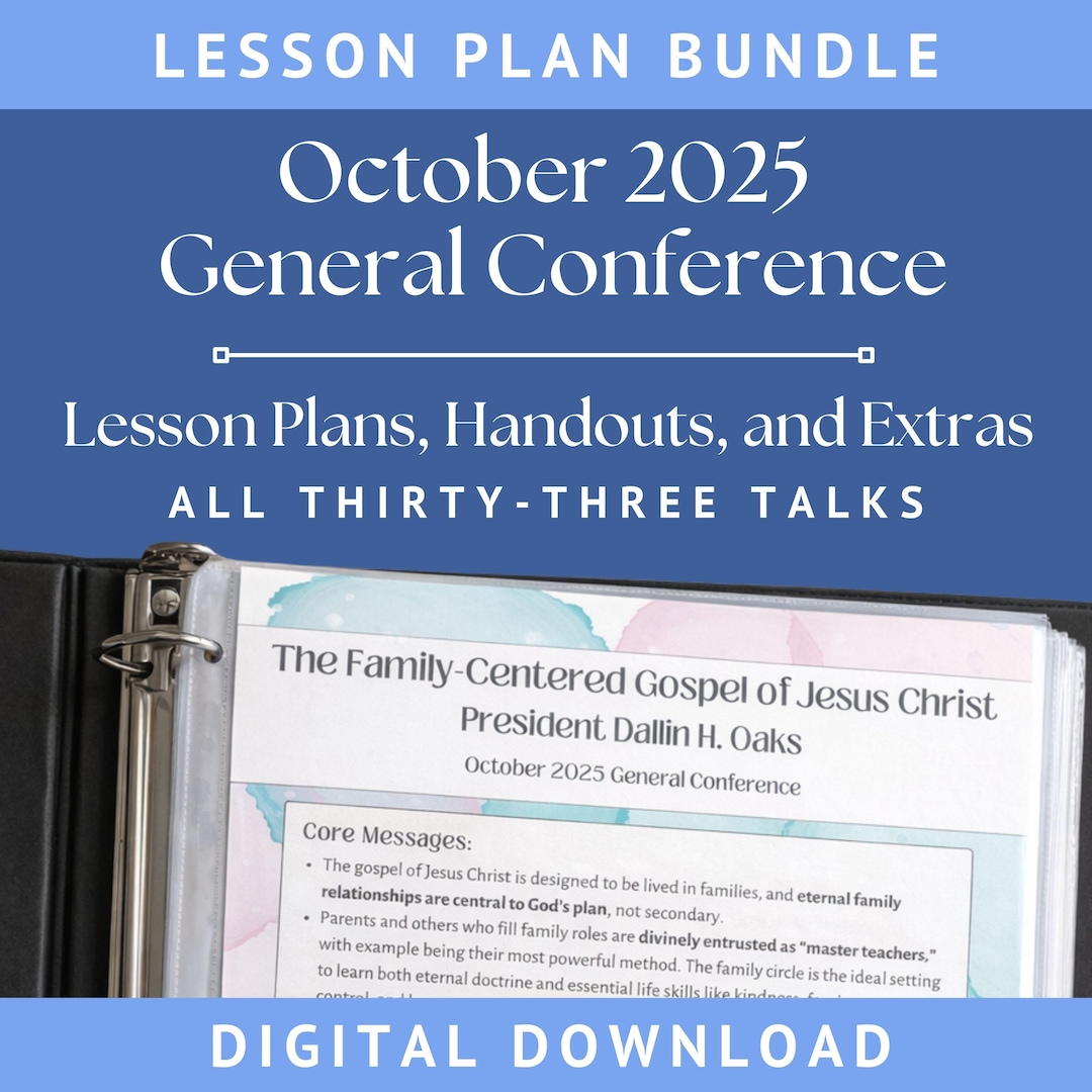 2025 General Conference Talk Lesson Plan Bundle for Relief Society ...