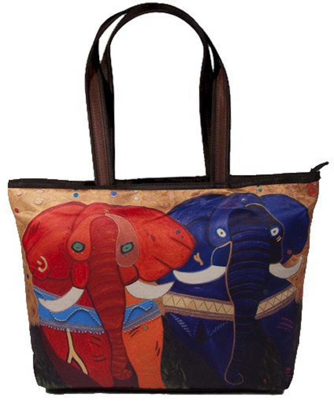 Elephants Large Handbag From My Original Painting Pride - Etsy