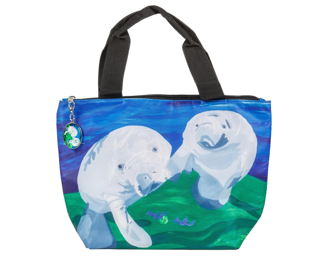 Manatee Lunch Bag Tote With Matching Detachable Charm - From My ...