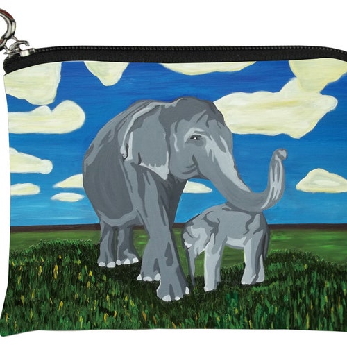 Asian Elephants Change Purse Elephants Coin Purse by Salvador | Etsy
