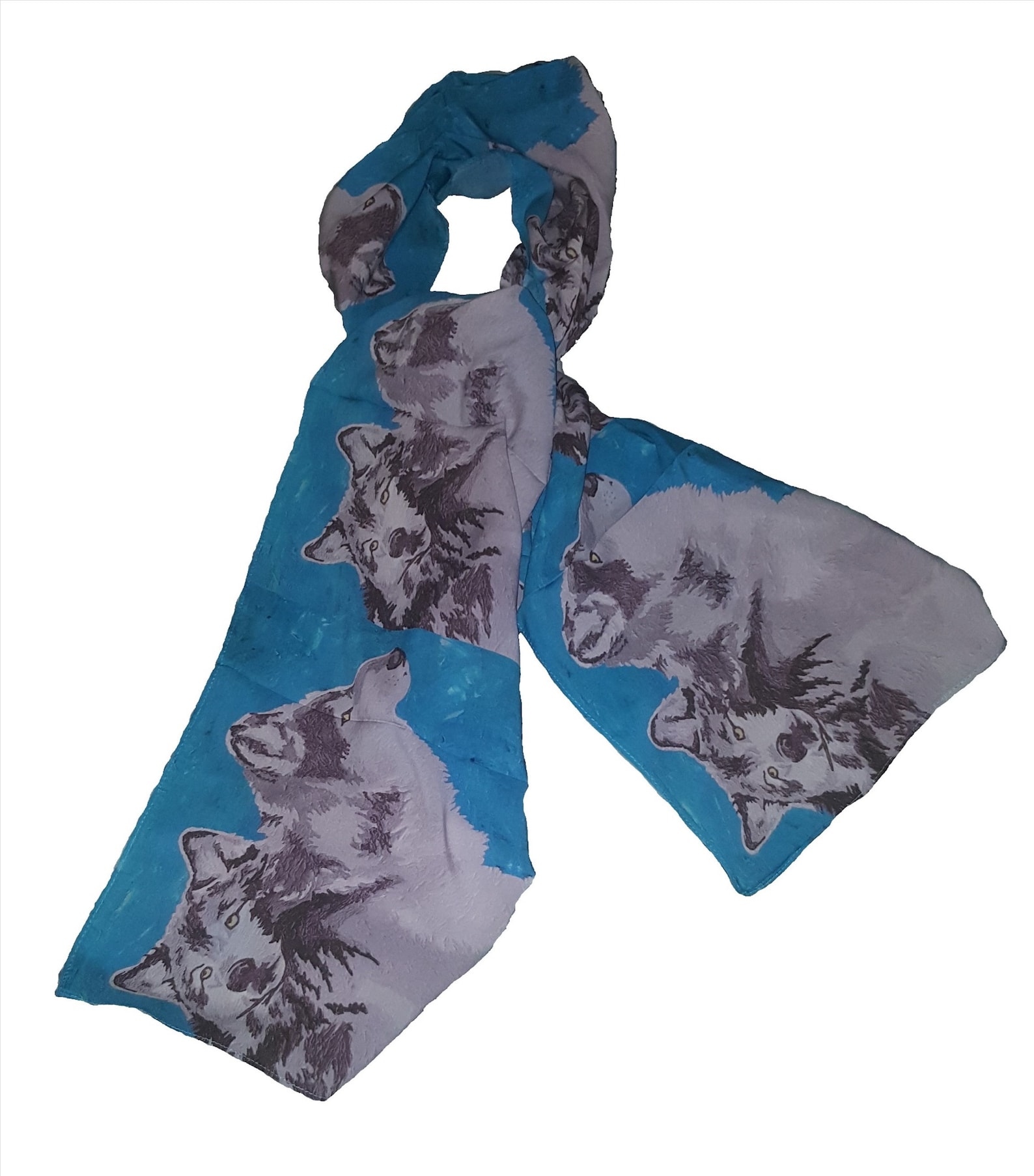 Wolf Animal Viscose Scarf Grey Wolves From My Painting - Etsy