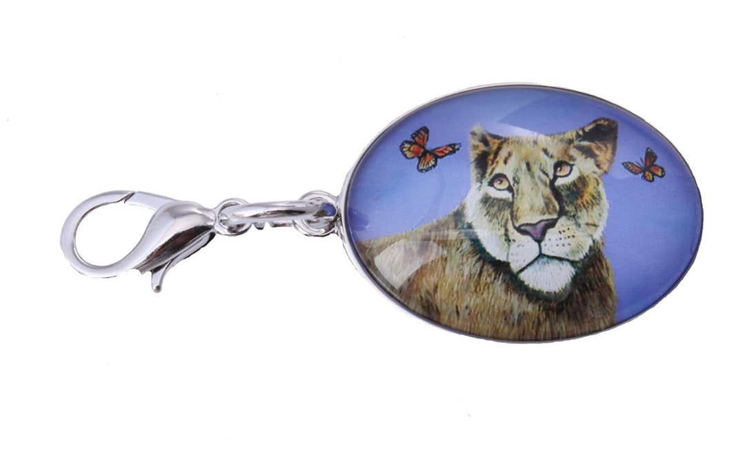 Lioness Purse Charm, Lioness Handbag Charm From My Painting, Curiosity ...