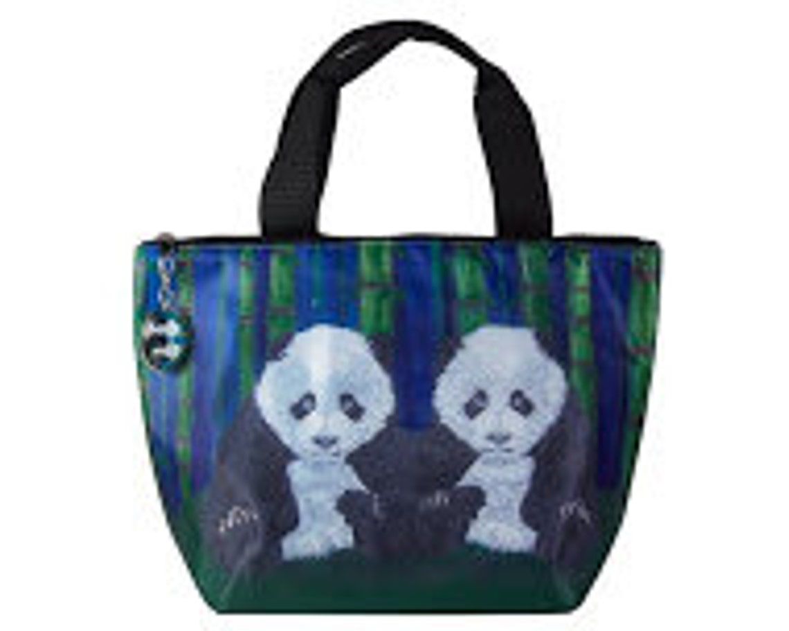 Panda Lunch Bag Tote With Matching Detachable Charm From My - Etsy