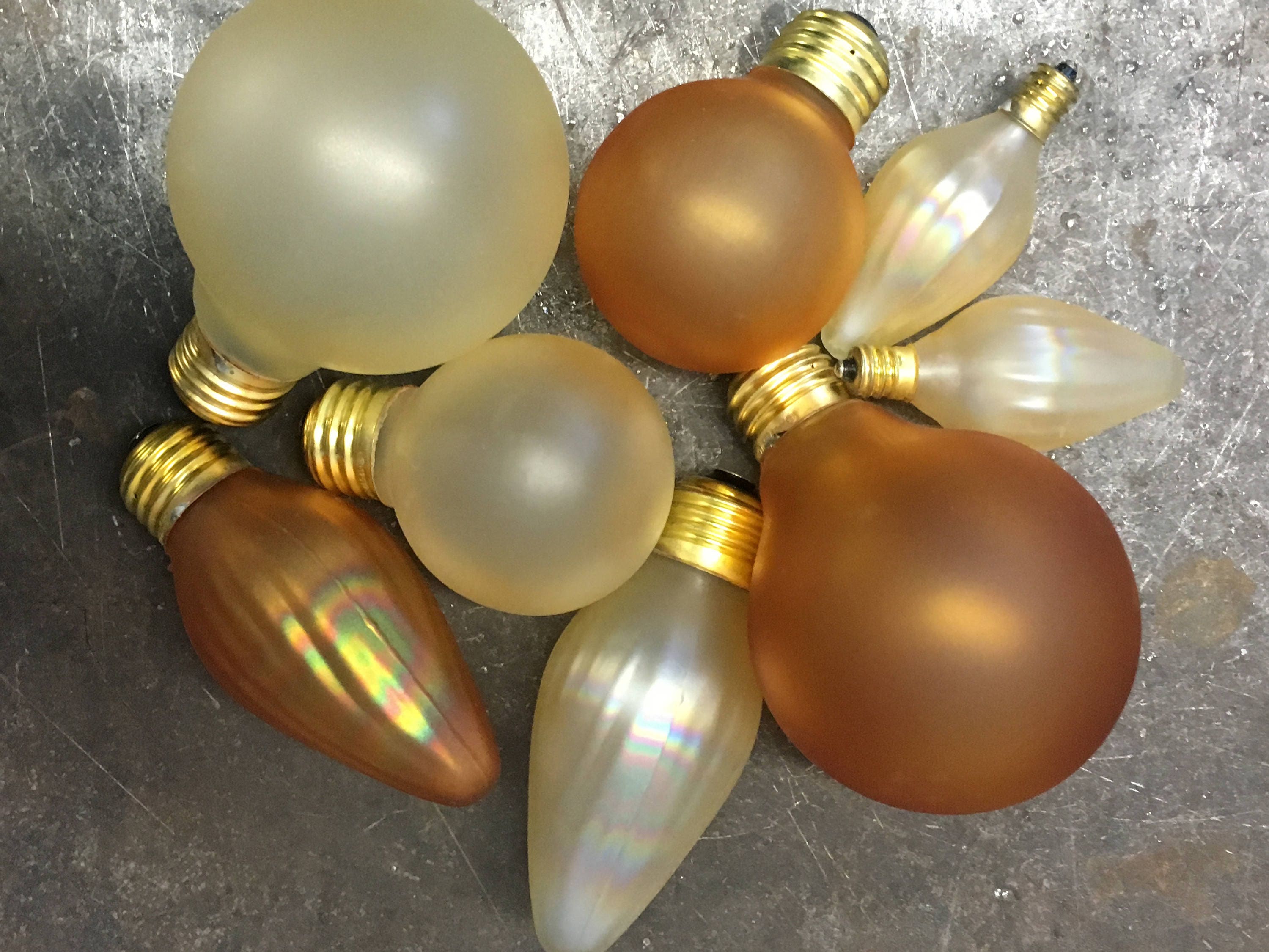 Set of 5 25w 2.5 GLOBE GOLD Painted Light Bulbs for | Etsy