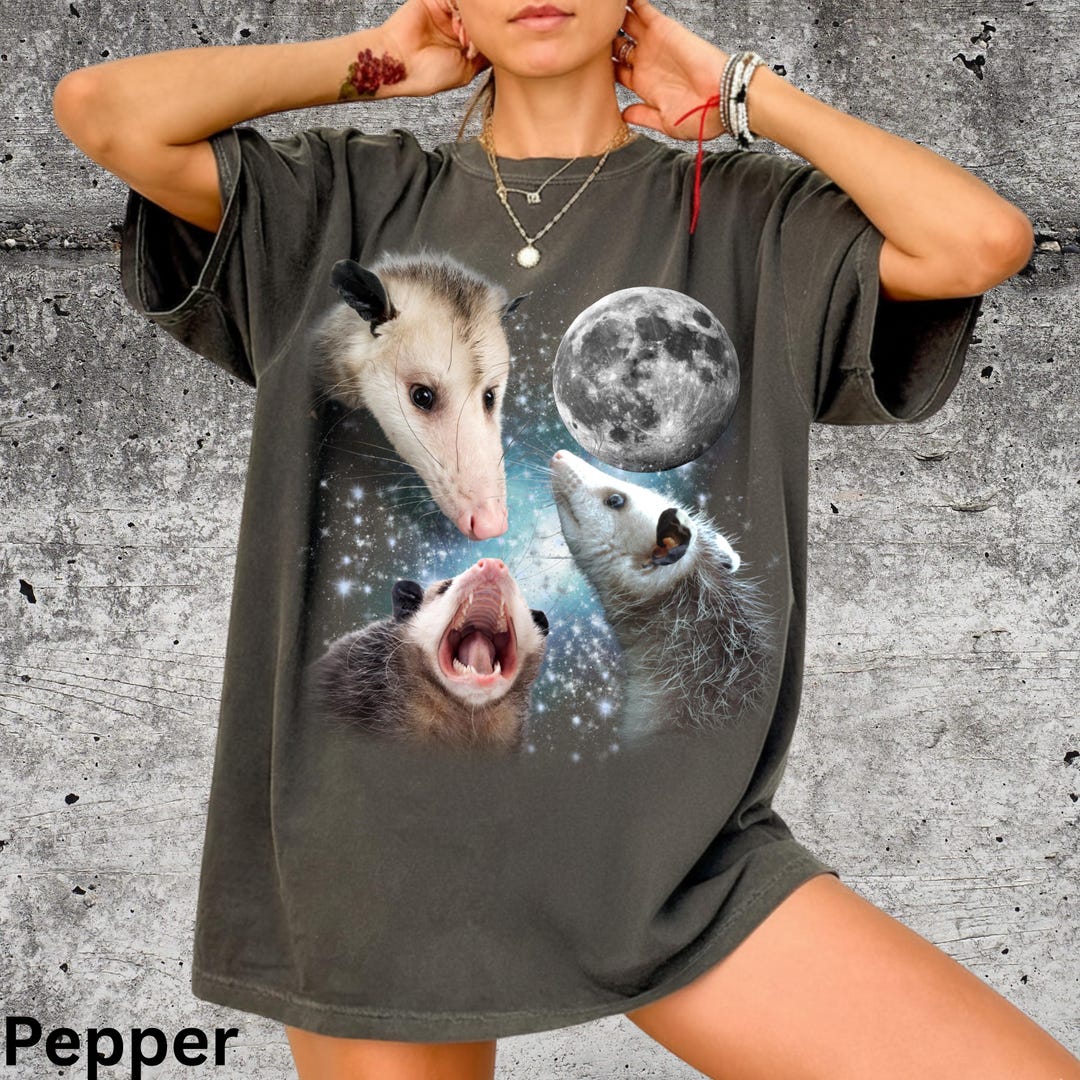Howling Opossums Moon Comfort Colors T-shirt | Three Opossum Heads ...