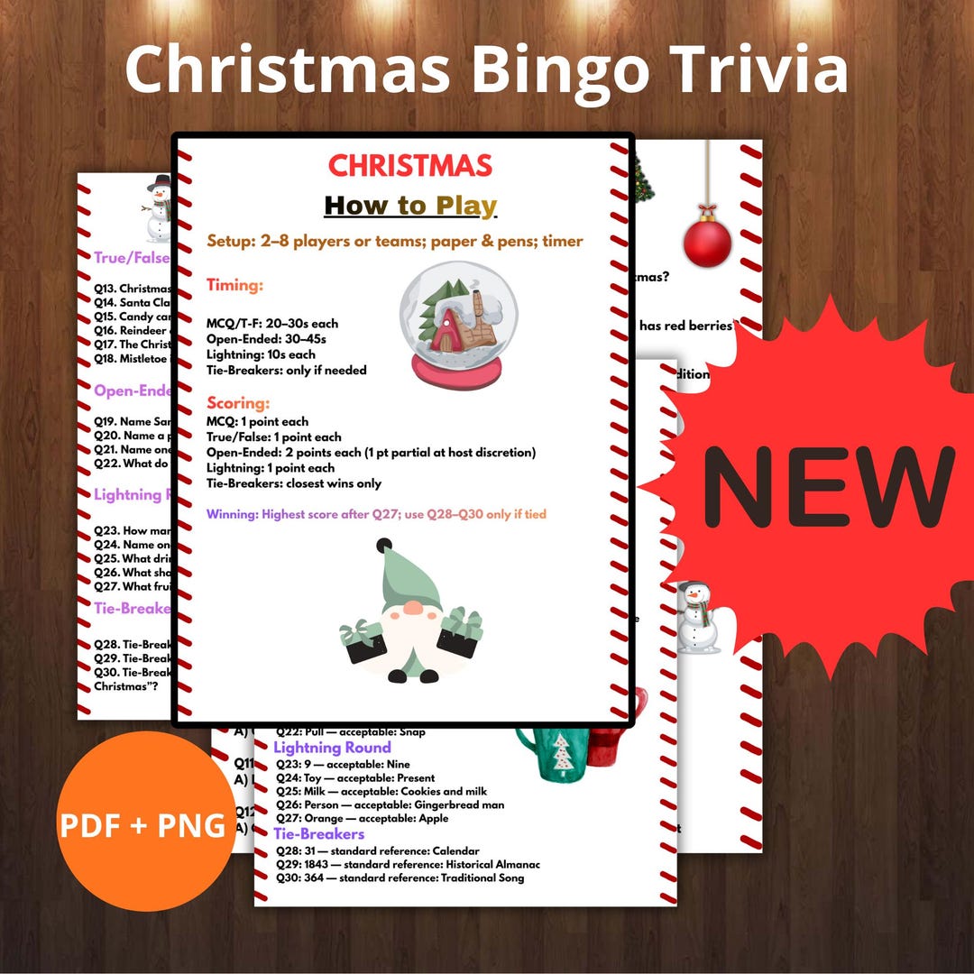 Printable Christmas Trivia Bingo Game for Kids – Holiday Quiz PDF & PNG ...