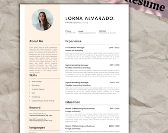 Modern Resume Template: Editable Canva CV With Cover Letter (US Letter ...