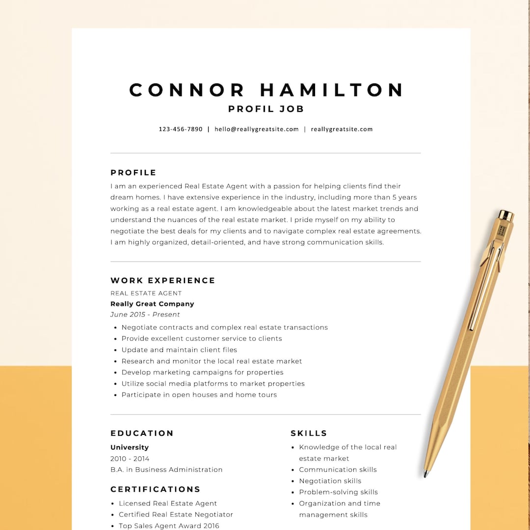 Modern Resume Template ATS Friendly | Professional CV Template | Clean ...