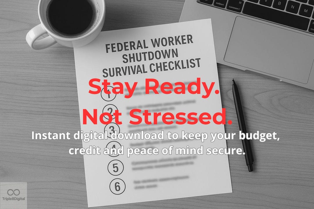 Federal Shutdown Survival Checklist Bundle | Government Employee ...