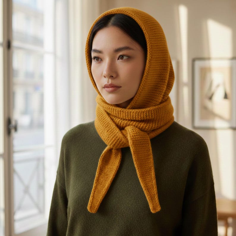 Sophie Hood Knitting Instructions | Easy PDF Pattern DIY Hooded Scarf ...