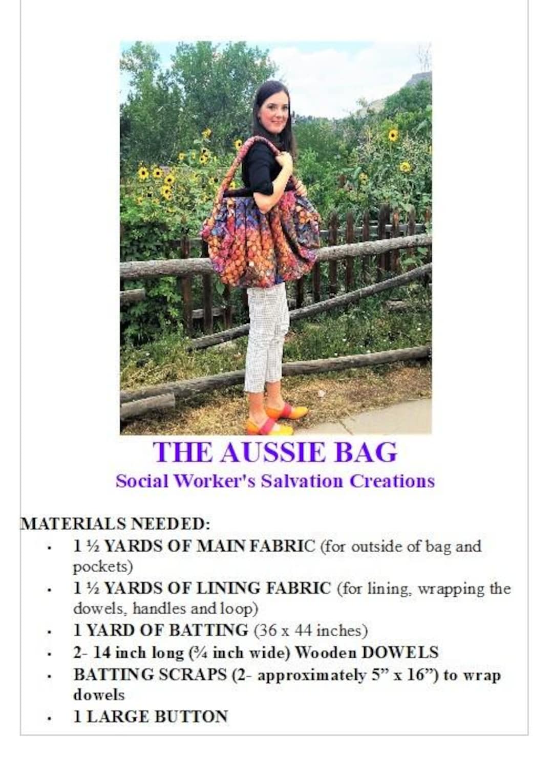 AUSSIE BAG Pattern--large Tote, Overnight Bag, Travel Bag Pattern - Etsy