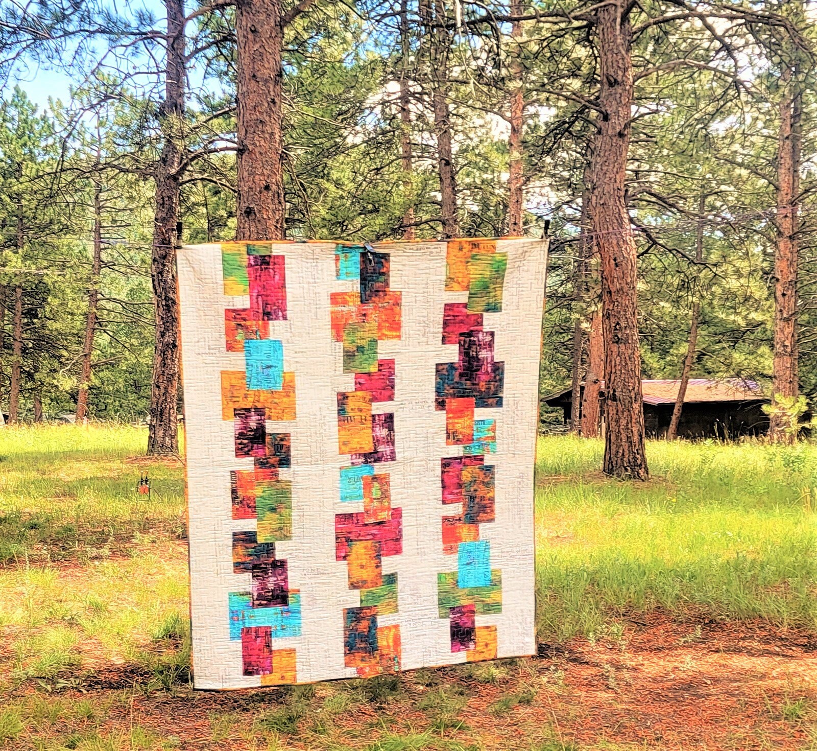Contemporary Cotton Quilt: Suburban Skies Throw, Comforter, or Bed Quilt (60x72 Inches) - Etsy