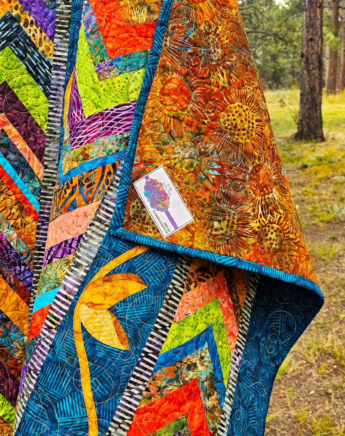 Chevron Legacy Quilt, With Braided Strips Hugged by Golden Vines and ...